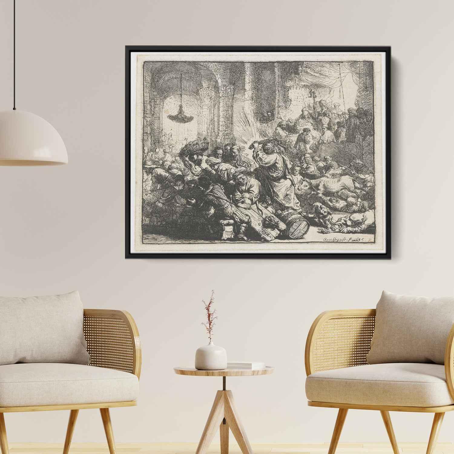 Christ driving the moneychangers from the Temple (1635) by Rembrandt ...