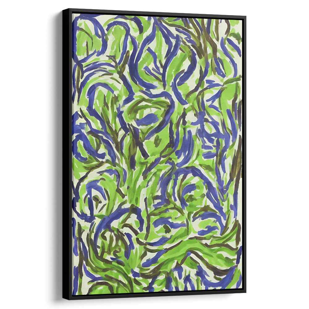 Verdant Vortex: Abstract Expressionist Exploration in Green and Blue ...