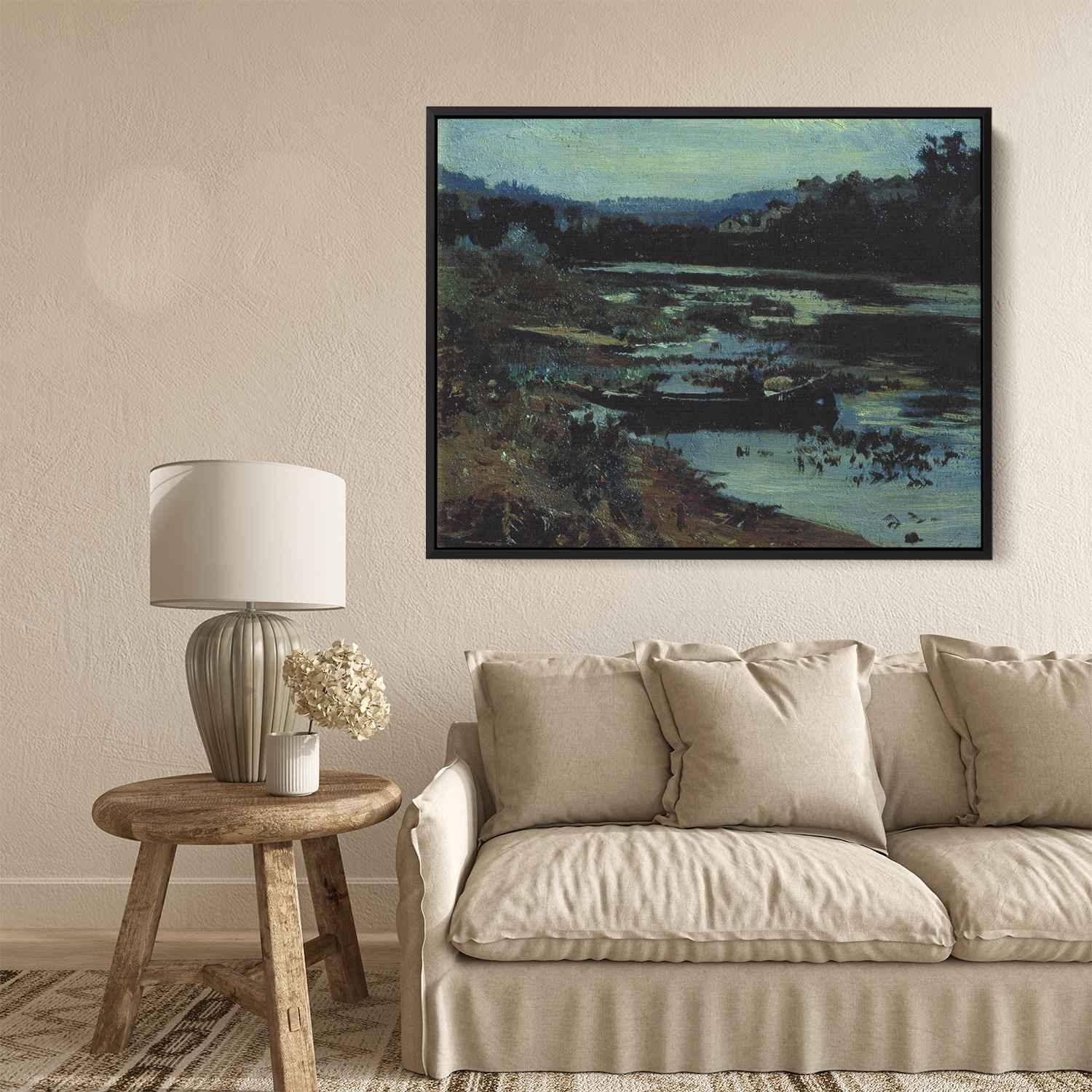 Landscape with boat (1875) by Ilya Repin - Canvas Artwork — Kanvah