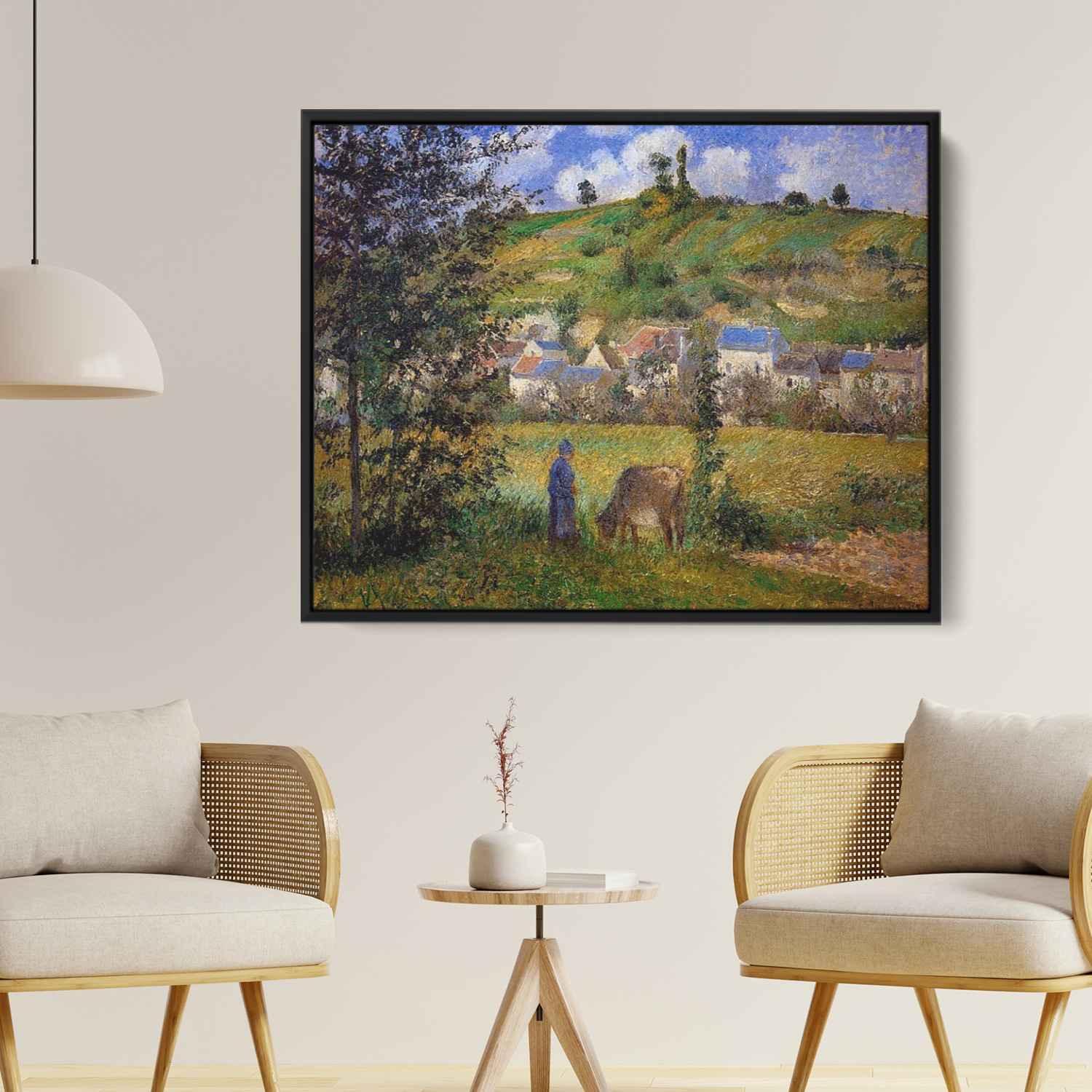 Chaponval Landscape (1880) by Camille Pissarro - Canvas Artwork — Kanvah