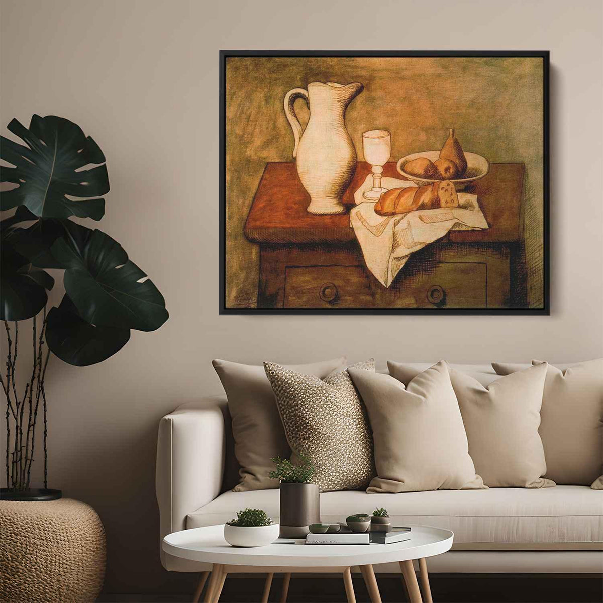 Still life with jug and bread (1921) by Pablo Picasso - Canvas Artwork ...