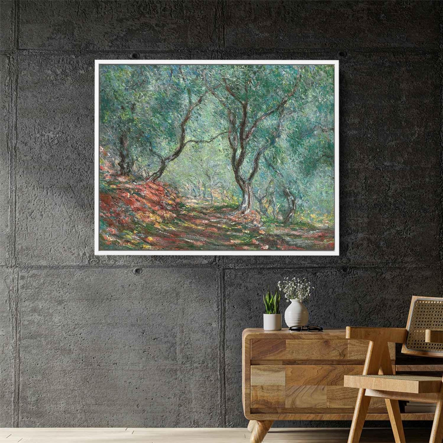 Olive Tree Wood in the Moreno Garden (1884) by Claude Monet - Canvas ...