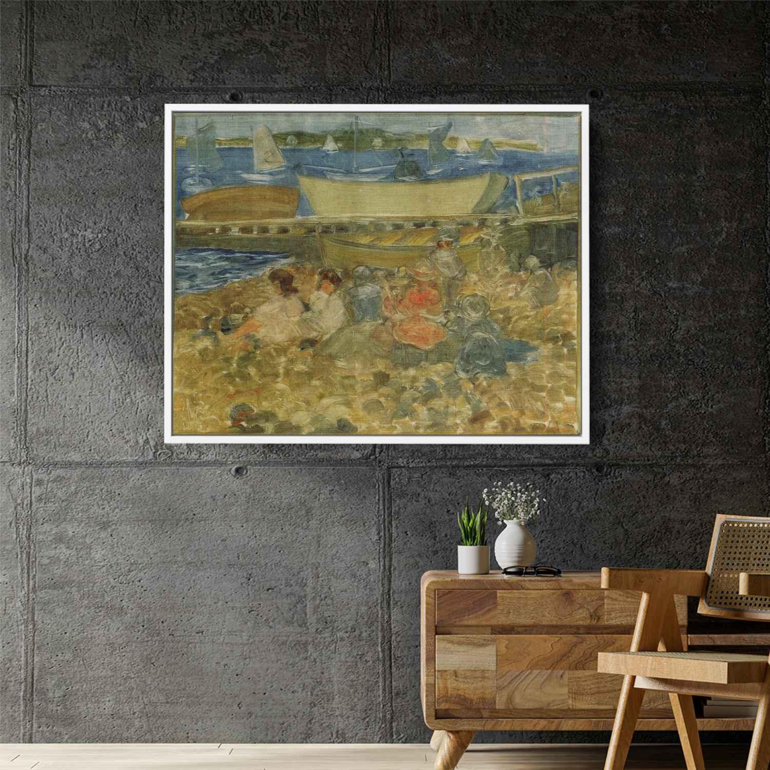 Shipyard Children Playing (1902) by Maurice Prendergast - Canvas ...