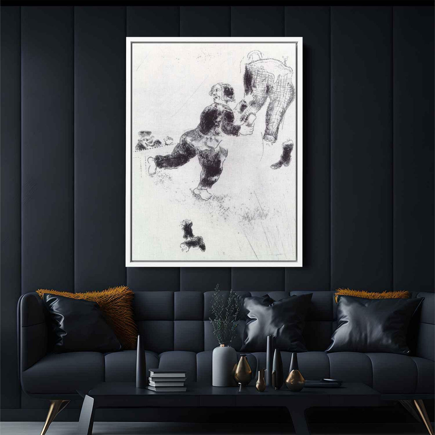 Selifan interrupts Petrouchka cleaning (1923) by Marc Chagall - Canvas ...