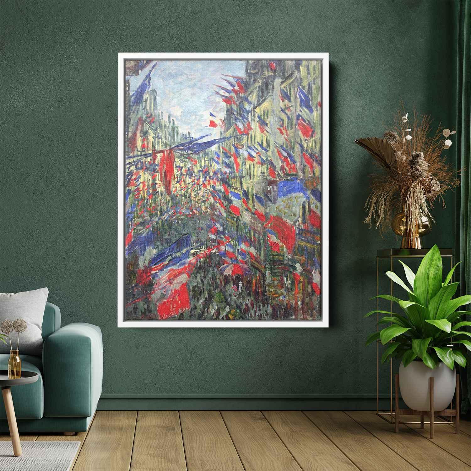 The Rue Montargueil with Flags (1878) by Claude Monet - Canvas Artwork ...