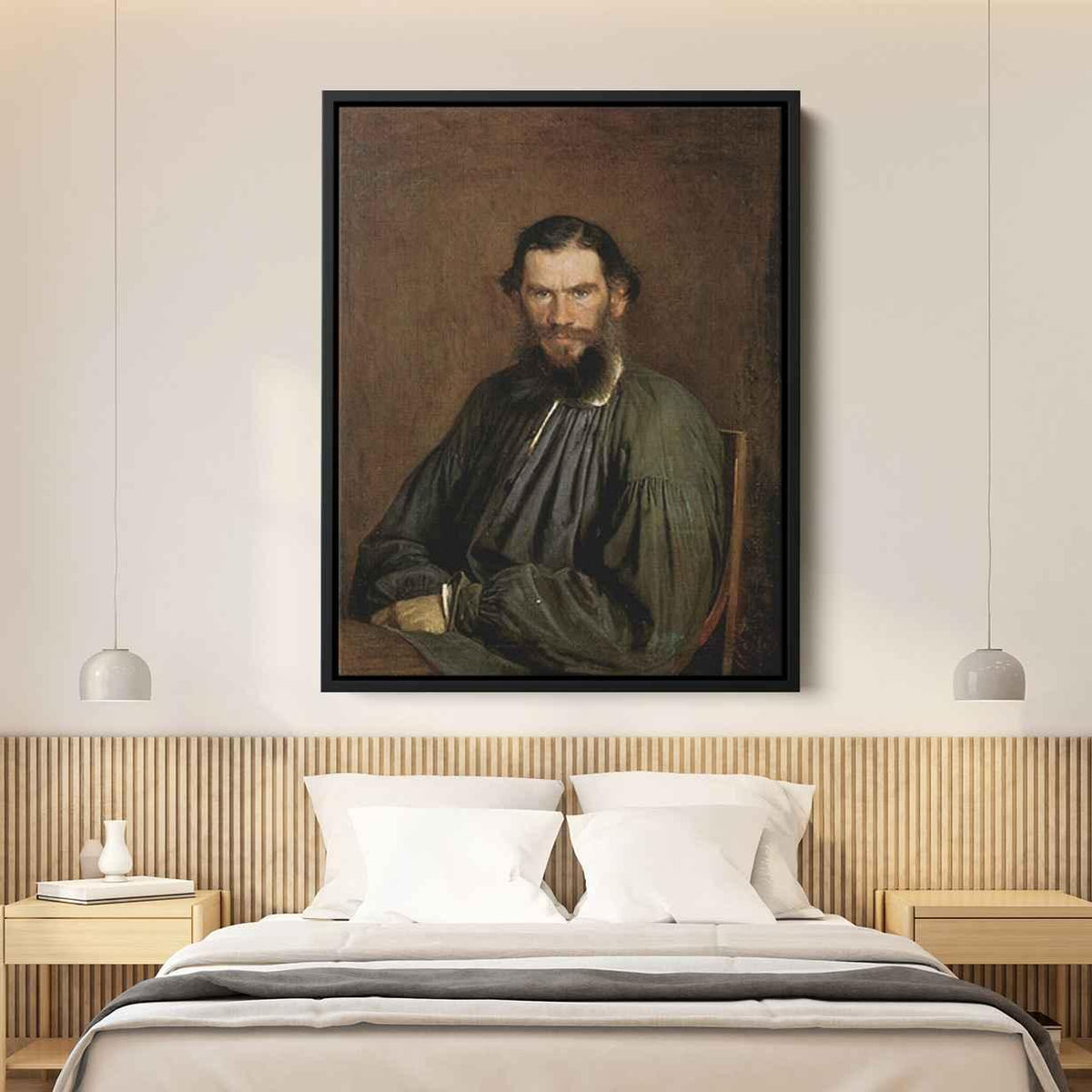 Portrait of Leo Tolstoy (1873) by Ivan Kramskoy - Canvas Artwork — Kanvah