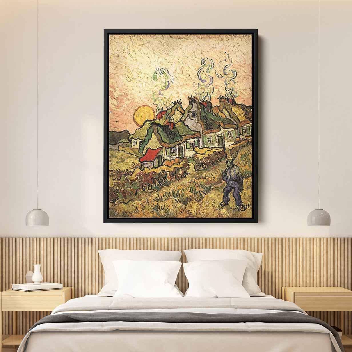 Thatched Cottages in the Sunshine Reminiscence of the North (1890) by ...