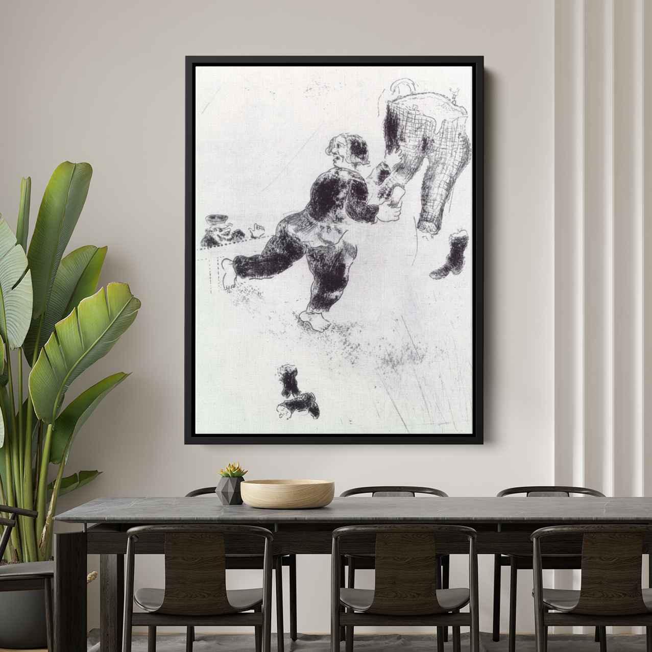 Selifan interrupts Petrouchka cleaning (1923) by Marc Chagall - Canvas ...