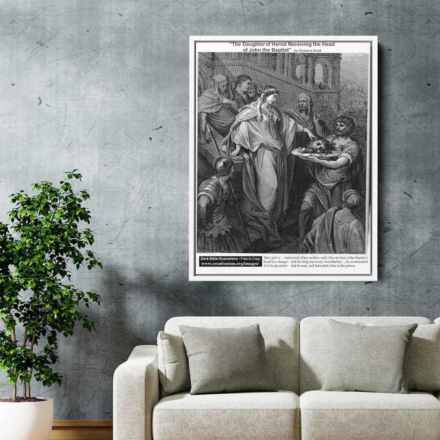 The Daughter Of Herod Head Of John The Baptist by Gustave Dore - Canvas ...
