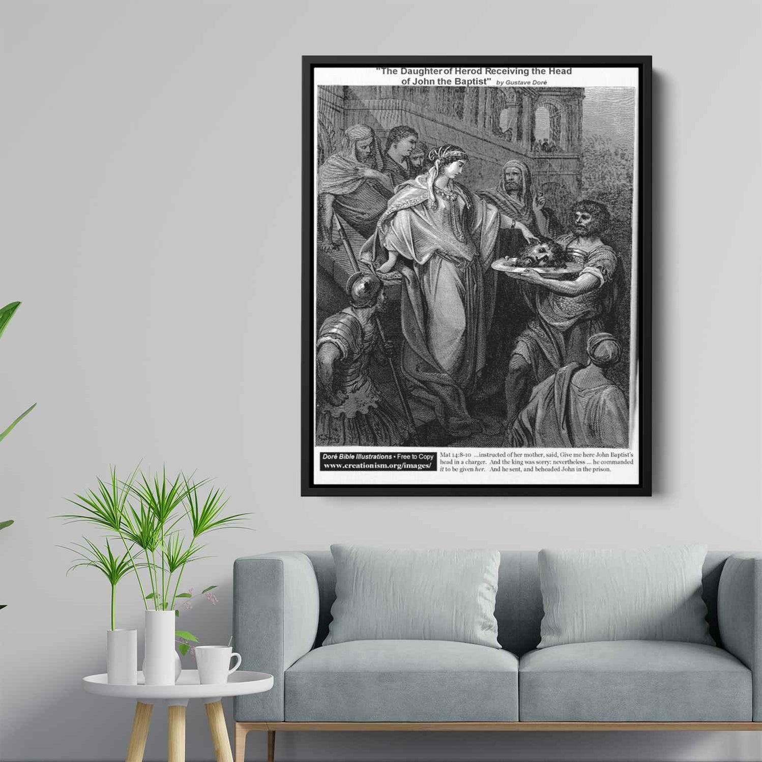 The Daughter Of Herod Head Of John The Baptist by Gustave Dore - Canvas ...