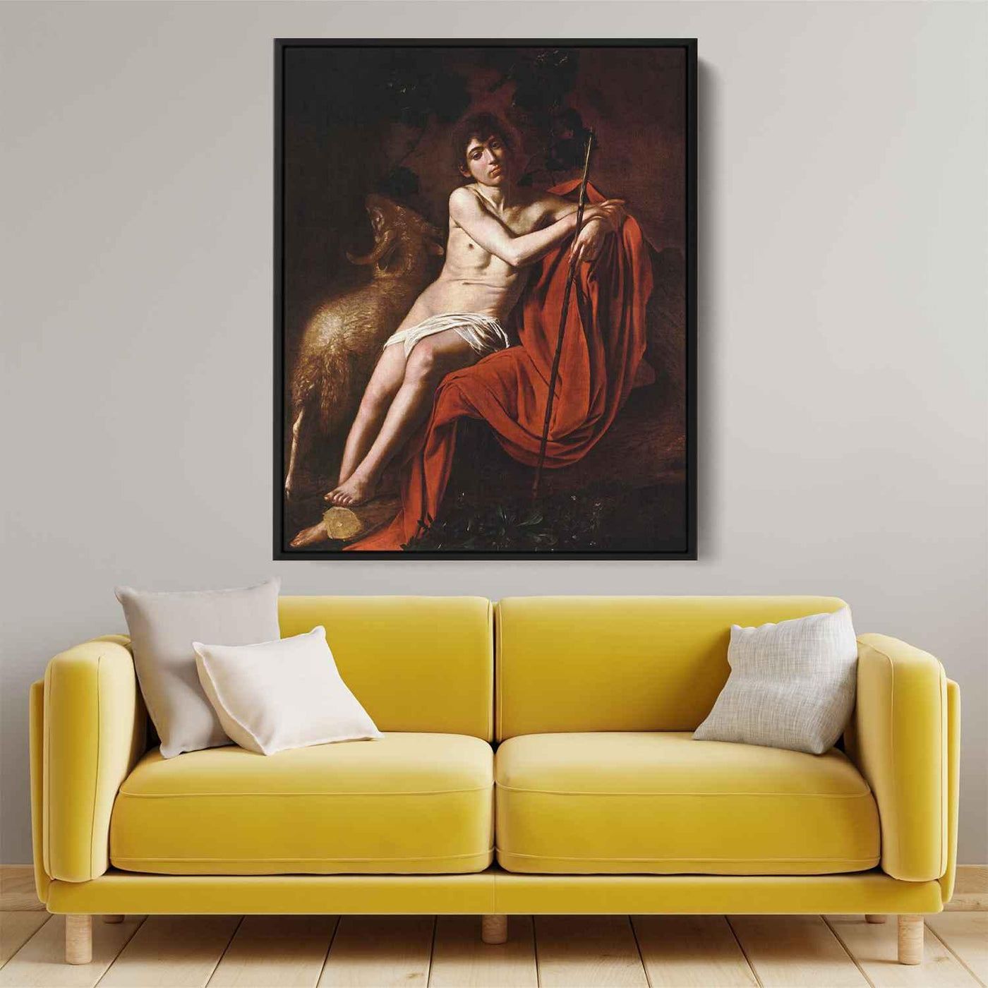 John the Baptist (1610) by Caravaggio - Canvas Artwork — Kanvah