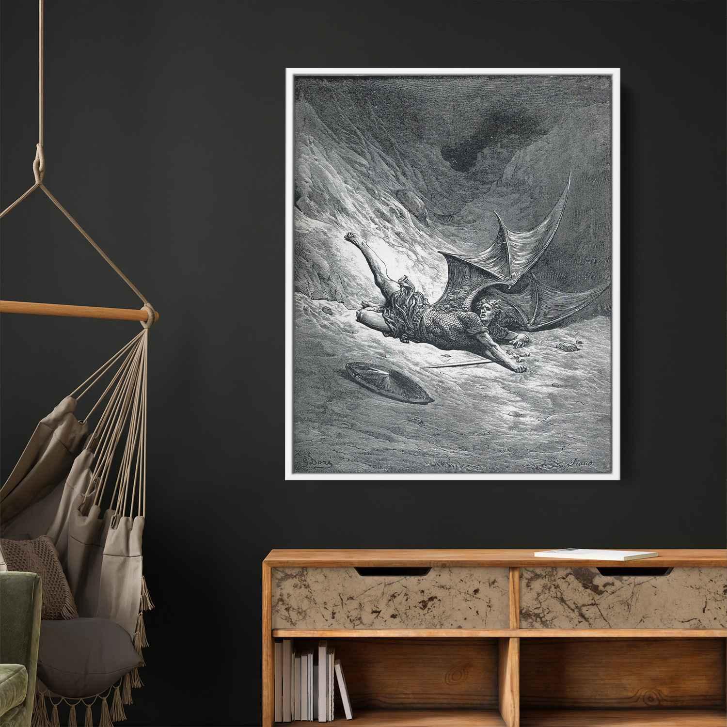 Satan Shown as the Fallen Angel after Having Been Smitten by Gustave ...