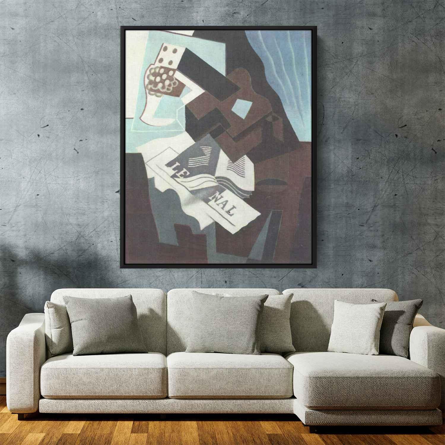 Still Life with Guitar, Book and newspaper by Juan Gris - Canvas ...