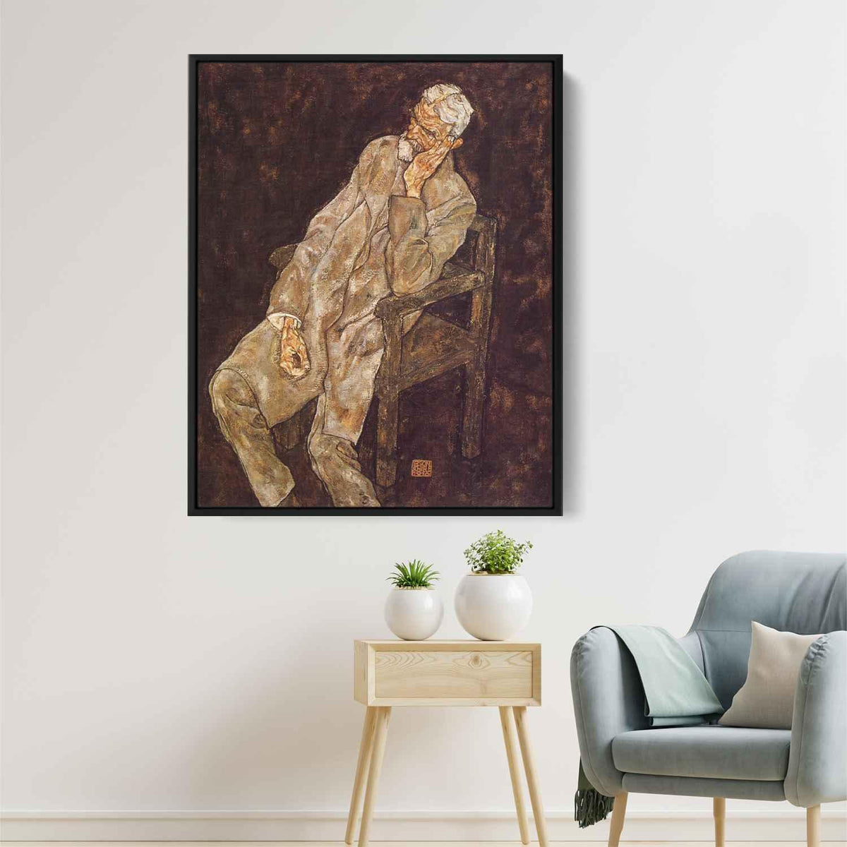 Portrait of an Old Man (Johann Harms) (1916) by Egon Schiele - Canvas ...