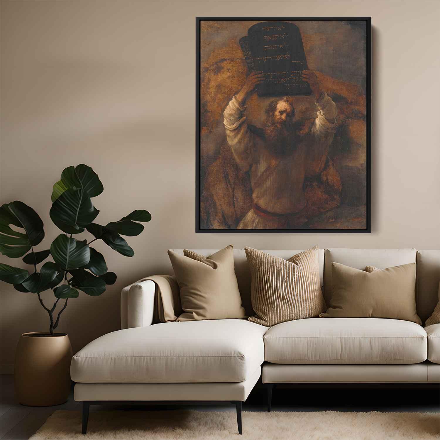 Moses Smashing the Tablets of the Law (1659) by Rembrandt - Canvas ...