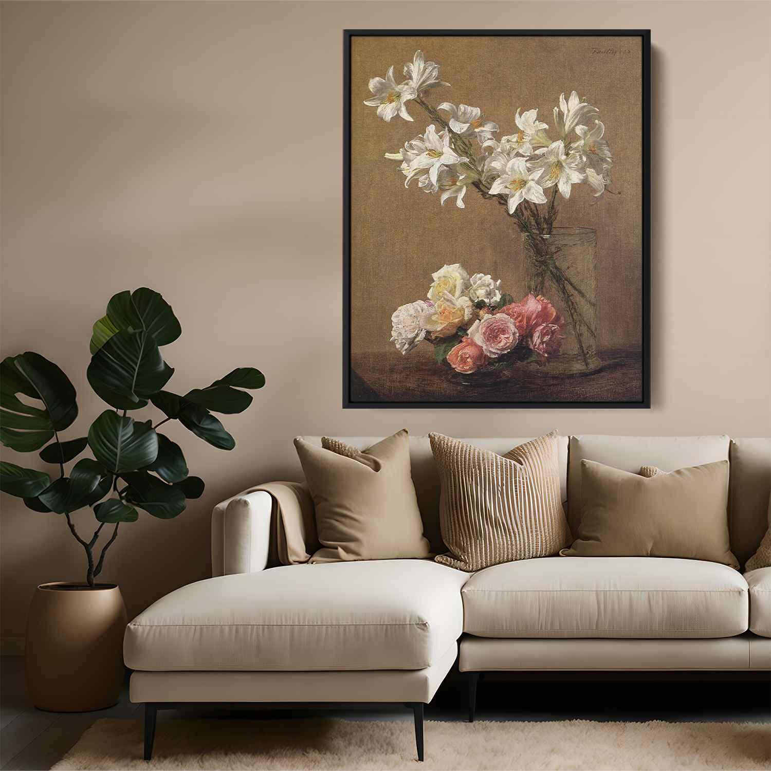 Roses and Lilies (1888) by Henri Fantin-Latour - Canvas Artwork — Kanvah