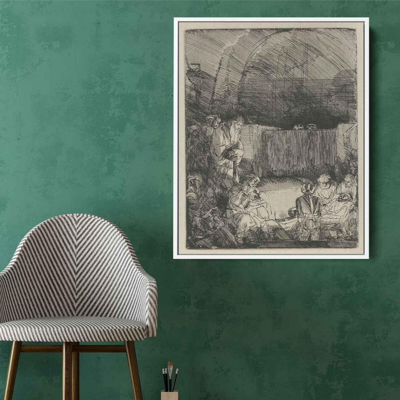 Jesus Christ Entombed (1654) by Rembrandt - Canvas Artwork — Kanvah