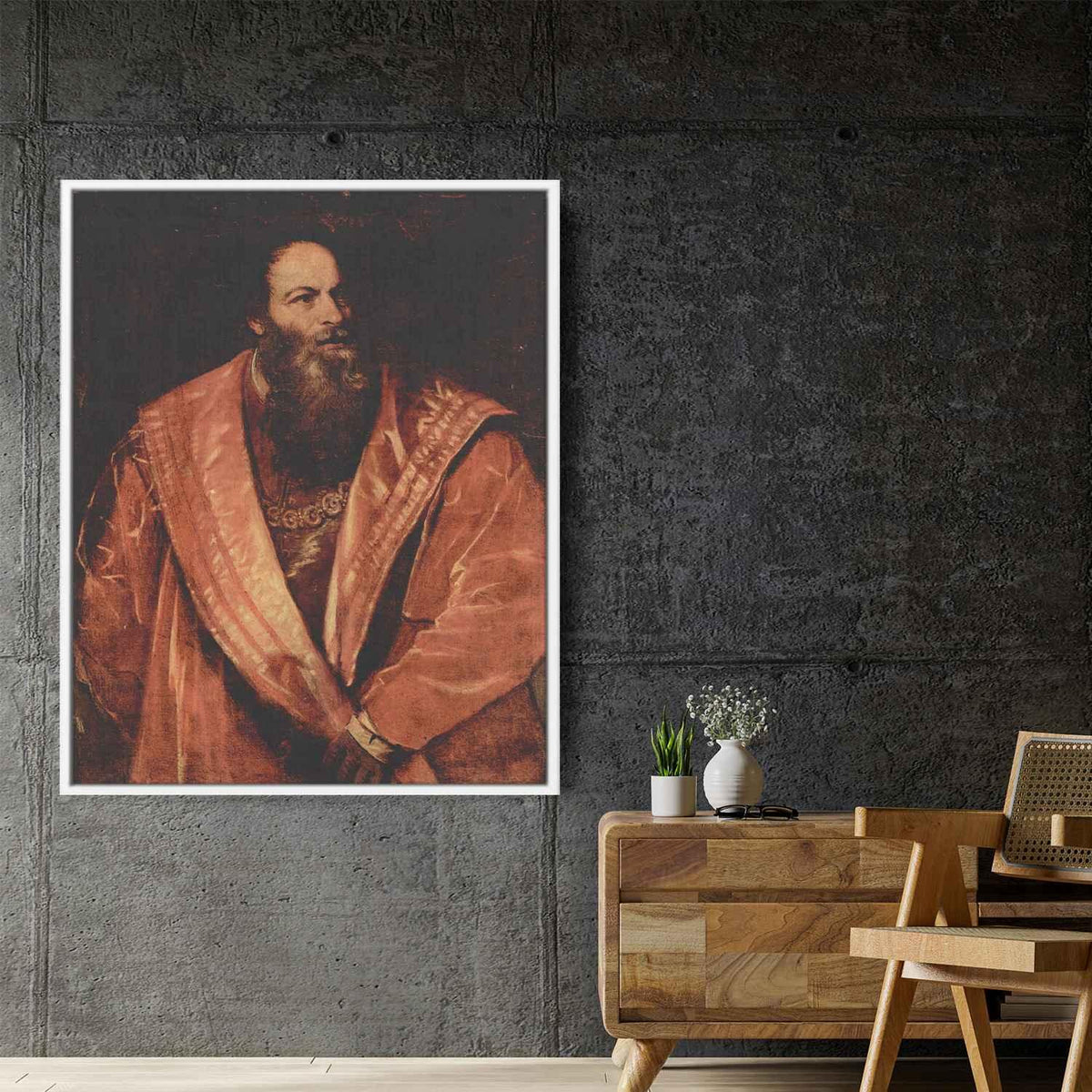 Portrait of Pietro Aretino (1545) by Titian - Canvas Artwork — Kanvah