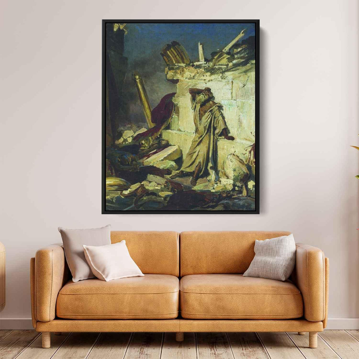 Cry of prophet Jeremiah on the Ruins of Jerusalem (on a Bible subject ...