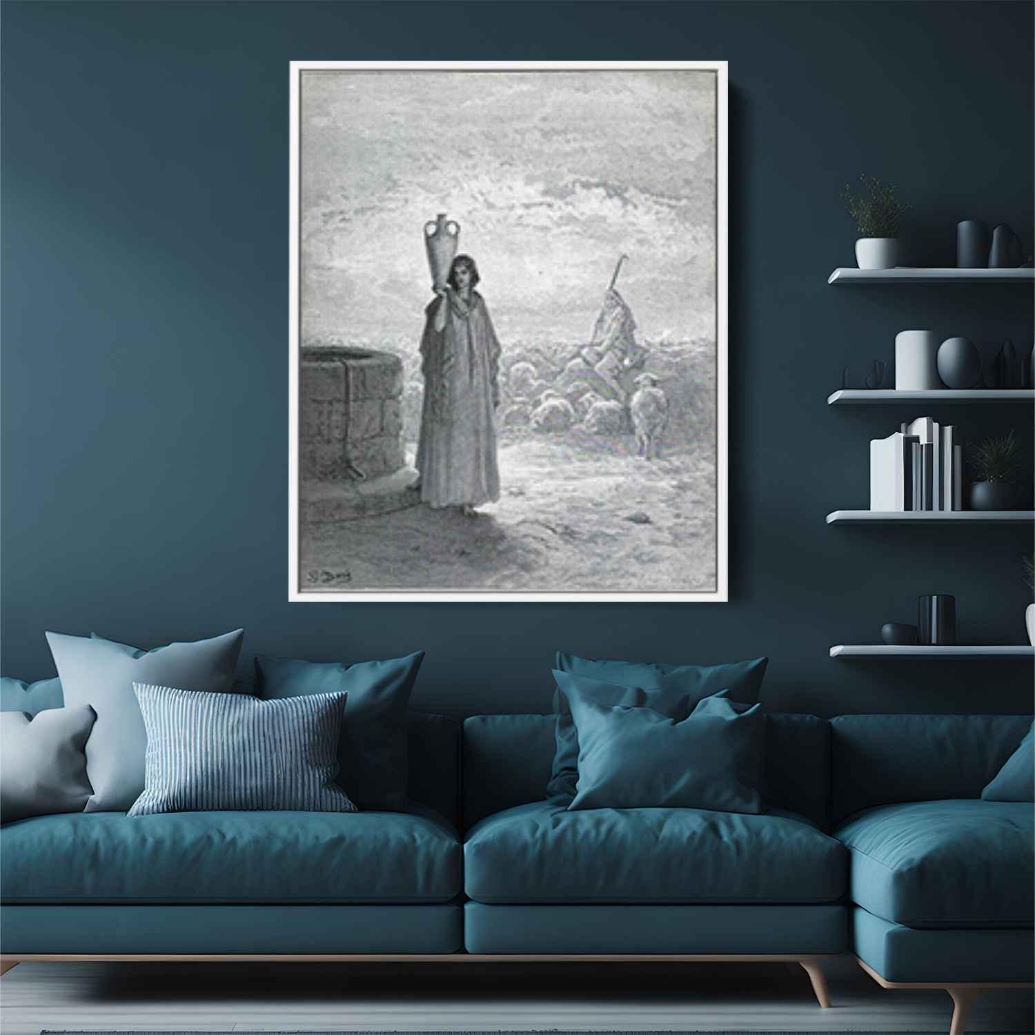 Jacob Keeping Laban's Flock (1866) by Gustave Dore - Canvas Artwork ...