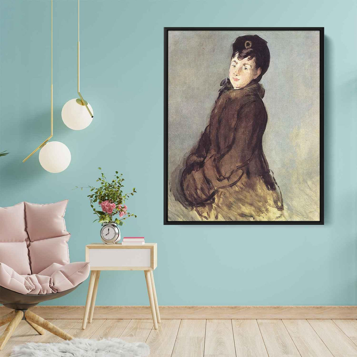 Isabelle Lemonnier with a muff (1880) by Edouard Manet - Canvas Artwork ...