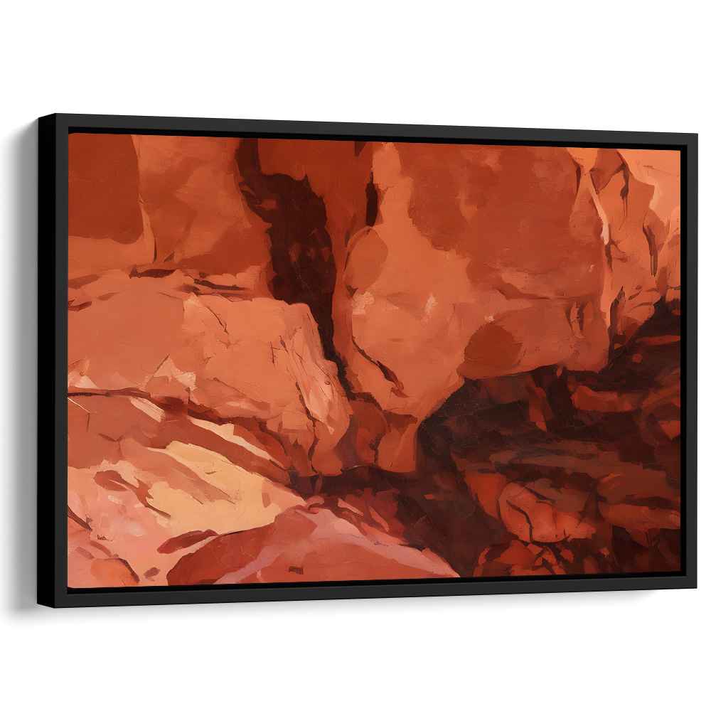 Canyon Mirage Red Rock: Abstract Red Rock Landscape Canvas Art Print ...