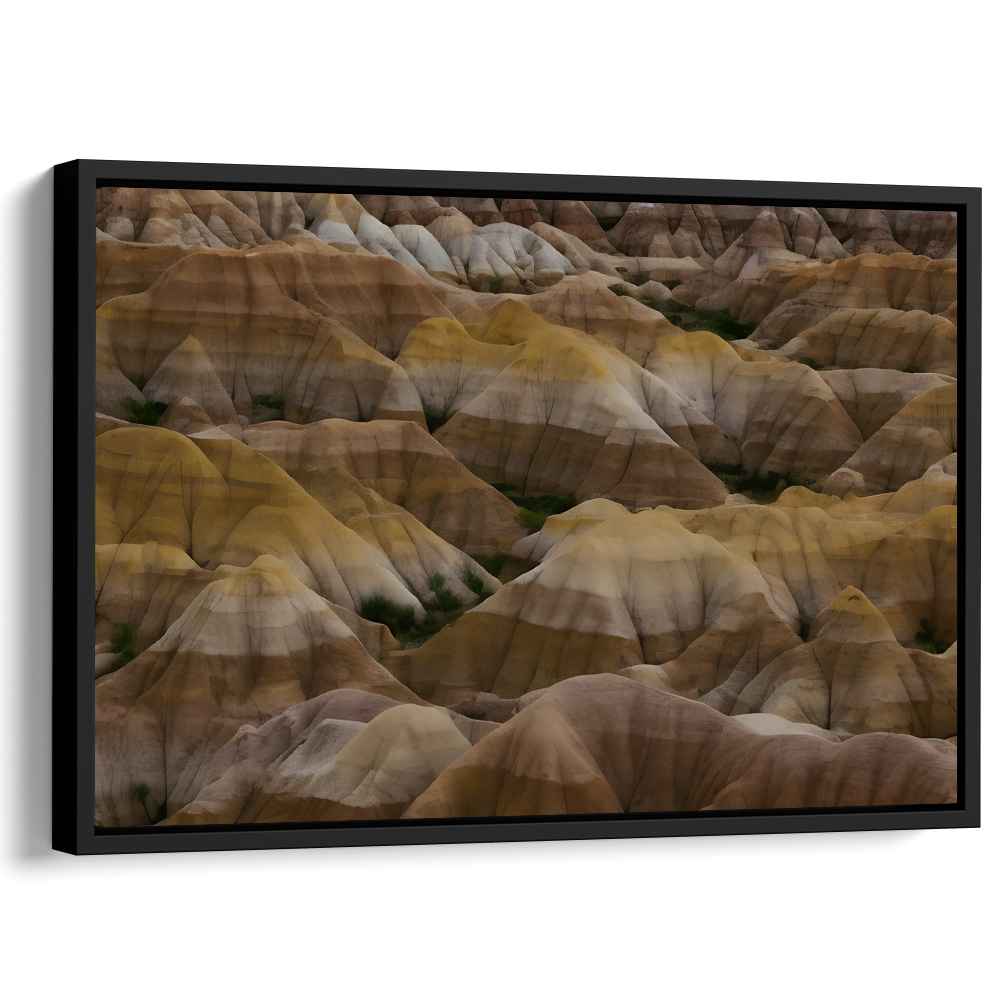 Earth's Timeless Beauty: Realistic Badlands Landscape Canvas Art Print ...