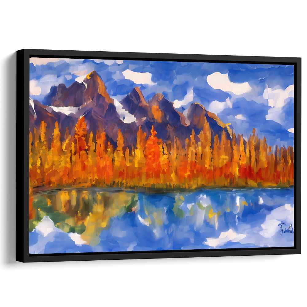 Abstract Banff National Park Print - Canvas Art Print by Kanvah