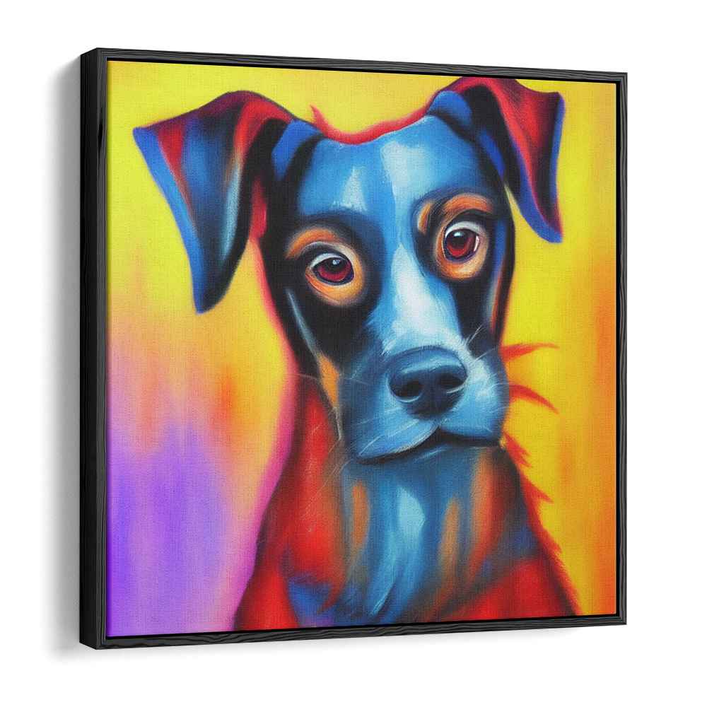 Vivid Canine: Abstract Expressionist Dog Portrait Canvas Art Print — Kanvah