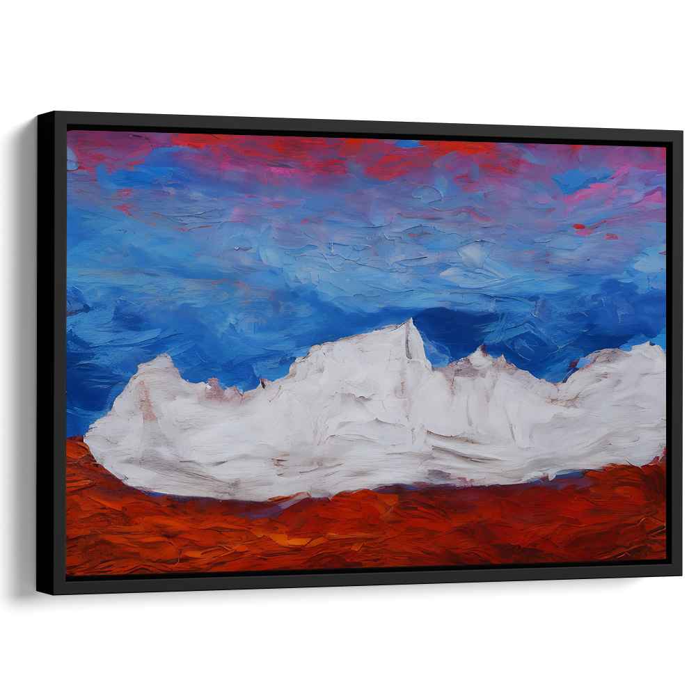 Bold Peaks Melody: Expressionist Mountain Landscape Canvas Art — Kanvah