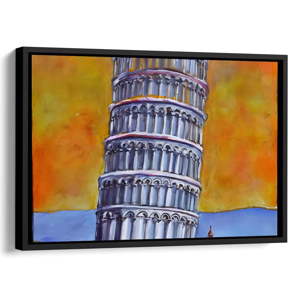 Whimsical Lean: Abstract Expressionist Leaning Tower of Pisa Canvas Art ...