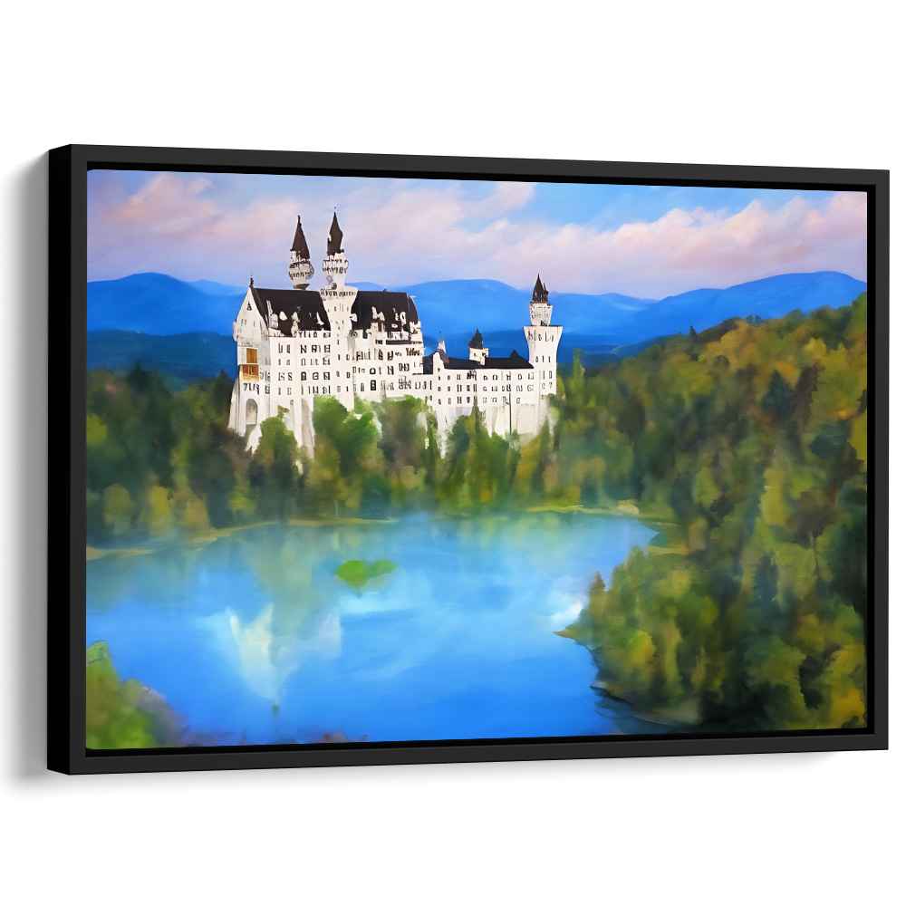 Abstract Neuschwanstein Castle Print - Canvas Art Print by Kanvah