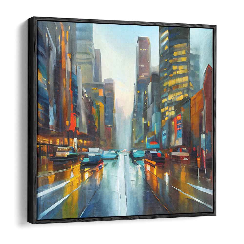 Abstract New York City Skyline Print - Canvas Art Print by Kanvah