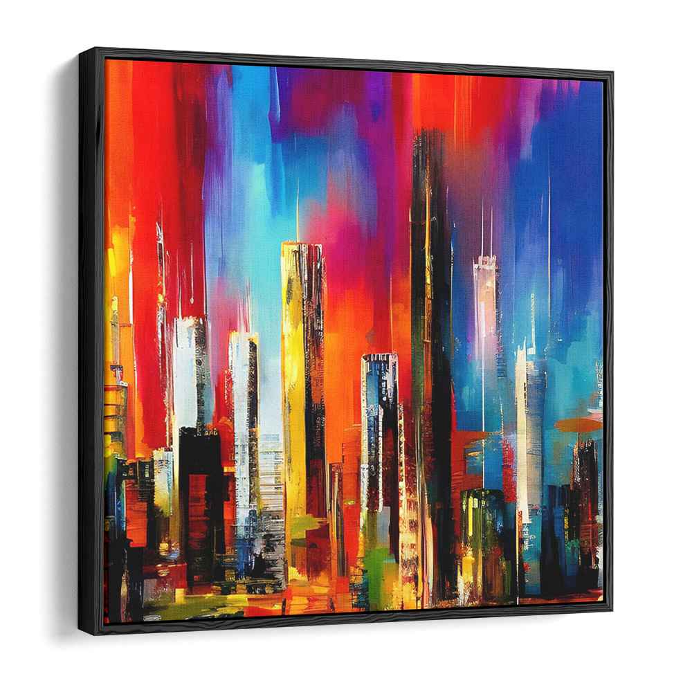 Abstract New York City Skyline Print - Canvas Art Print by Kanvah