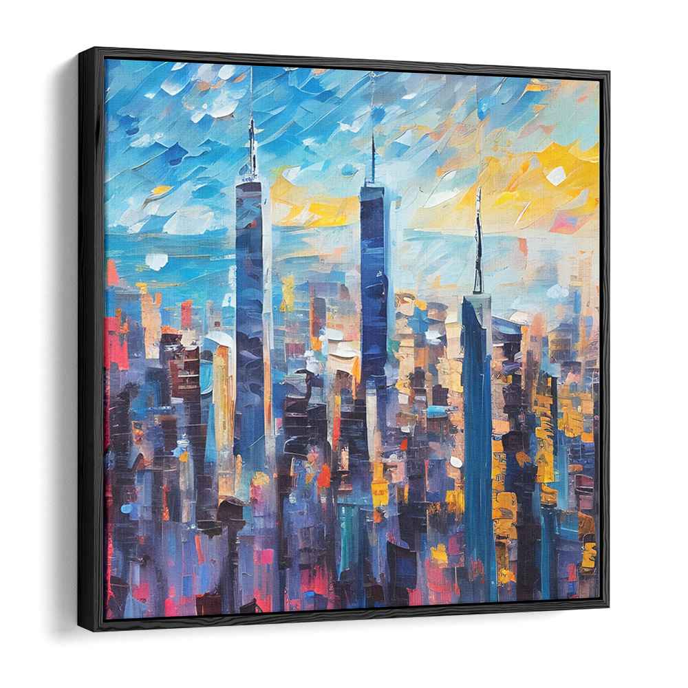 Abstract New York City Skyline Print - Canvas Art Print by Kanvah