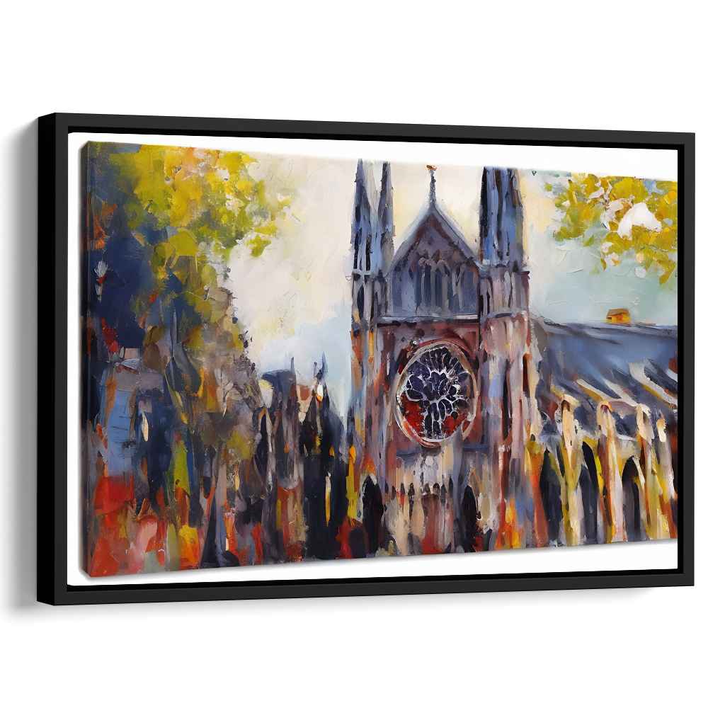 Mystique Manor: Impressionist Gothic Architecture Canvas Art Print — Kanvah