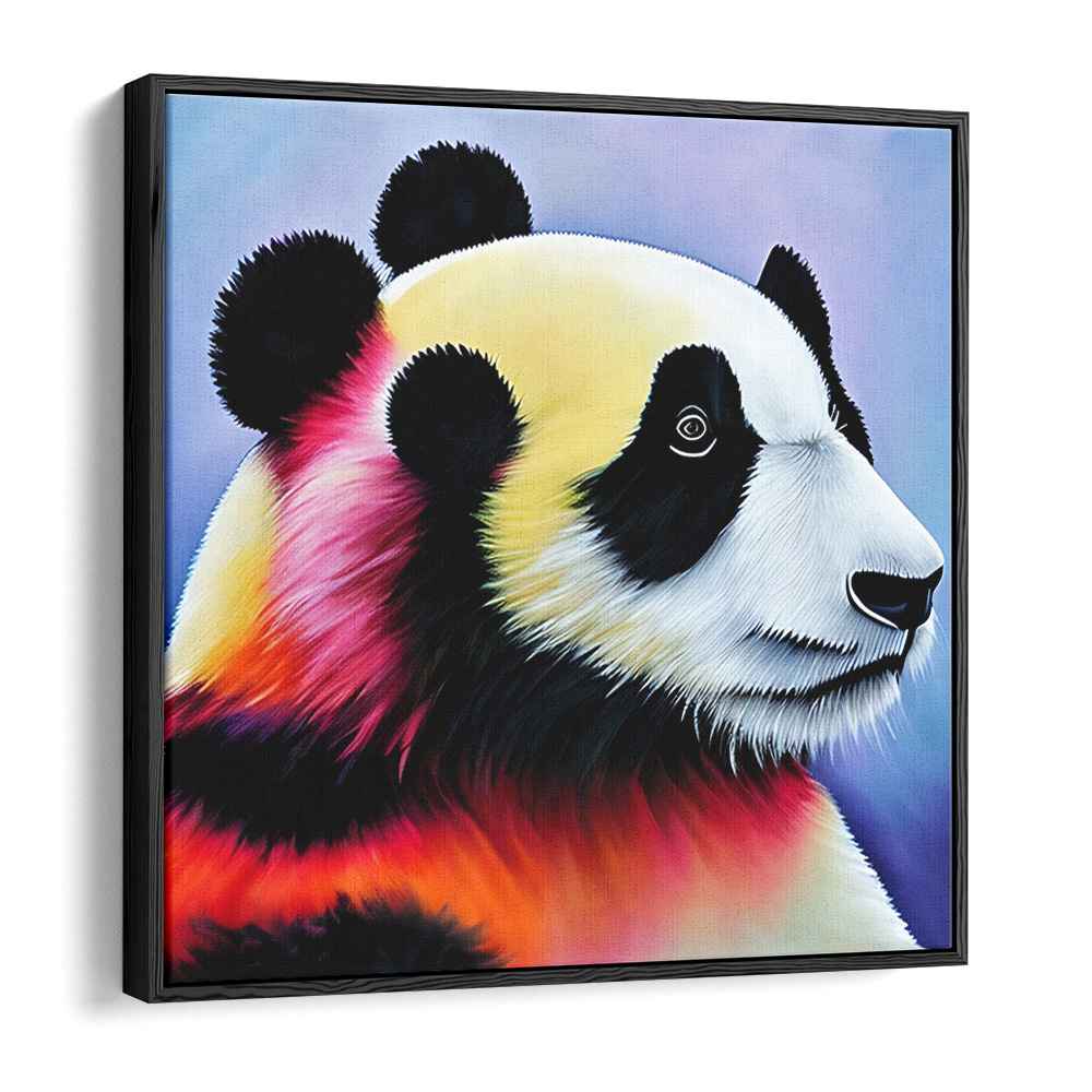 Panda Mosaic Portrait: Colorful Panda Portrait Canvas Art — Kanvah