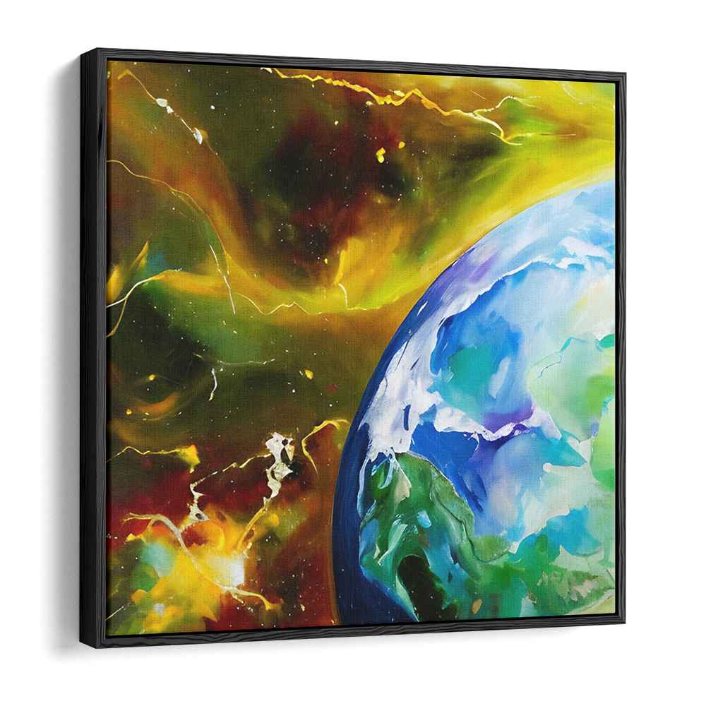 Abstract Planet Earth Print - Canvas Art Print by Kanvah
