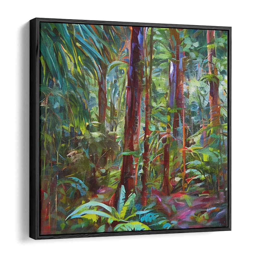Whispering Jungle Secrets: Tropical Rainforest Canvas Art Print — Kanvah