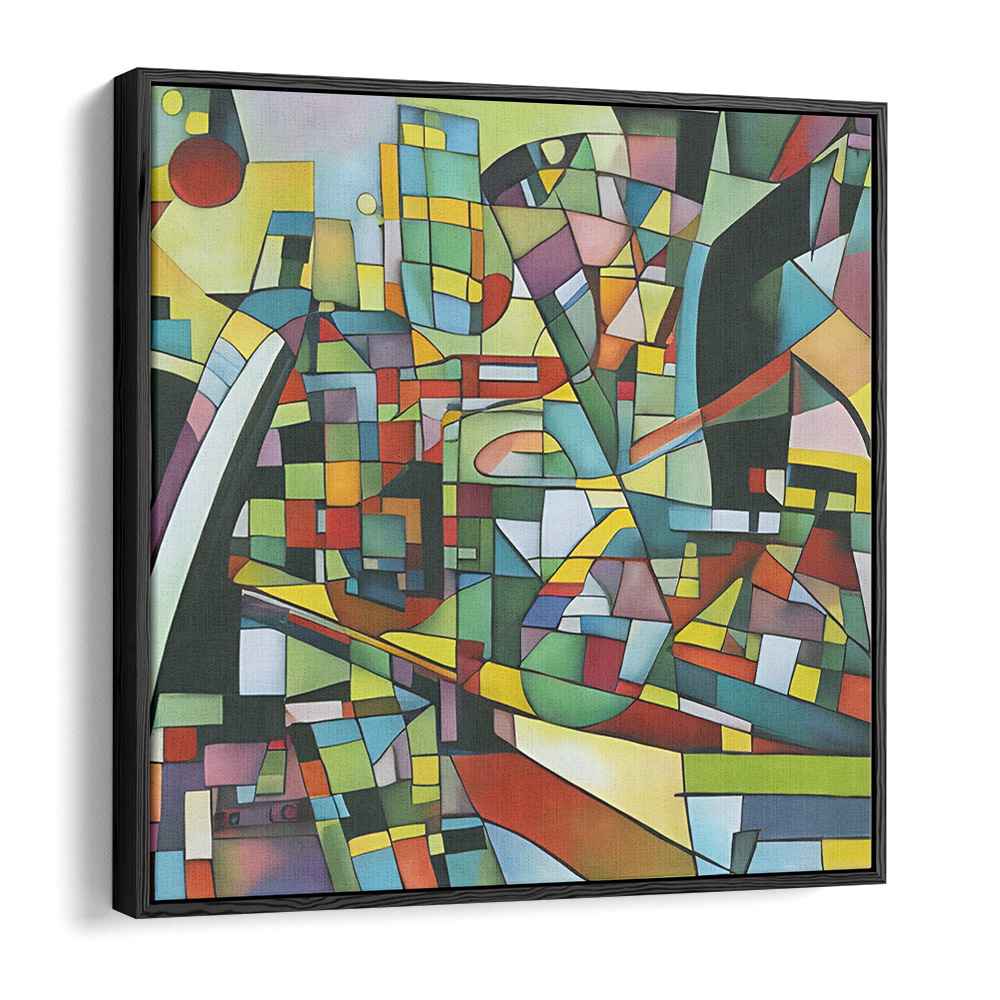 Cityscape Collage Creation: Abstract Urban Cubist Canvas Art Print — Kanvah