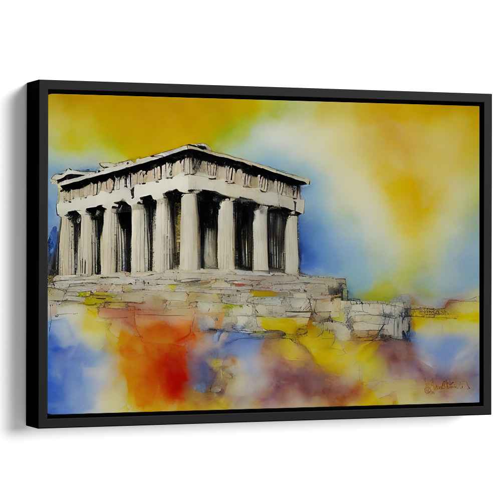 Temporal Parthenon Reimagined: Modern Watercolor Interpretation of the ...