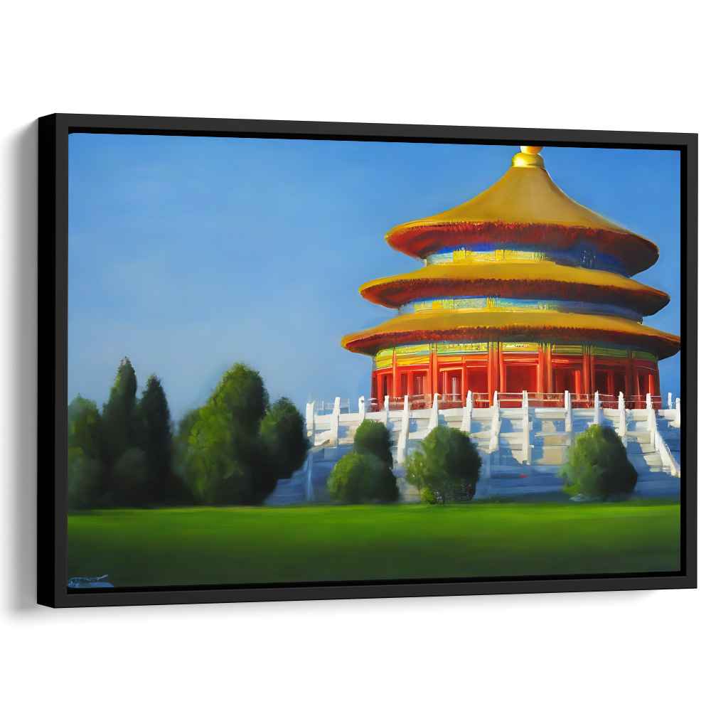 Abstract Temple of Heaven Print - Canvas Art Print by Kanvah