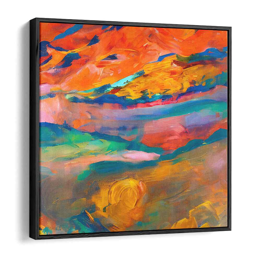 Vivid Dreamscape Colors Explode: Abstract Expressionist Sunset Canvas ...