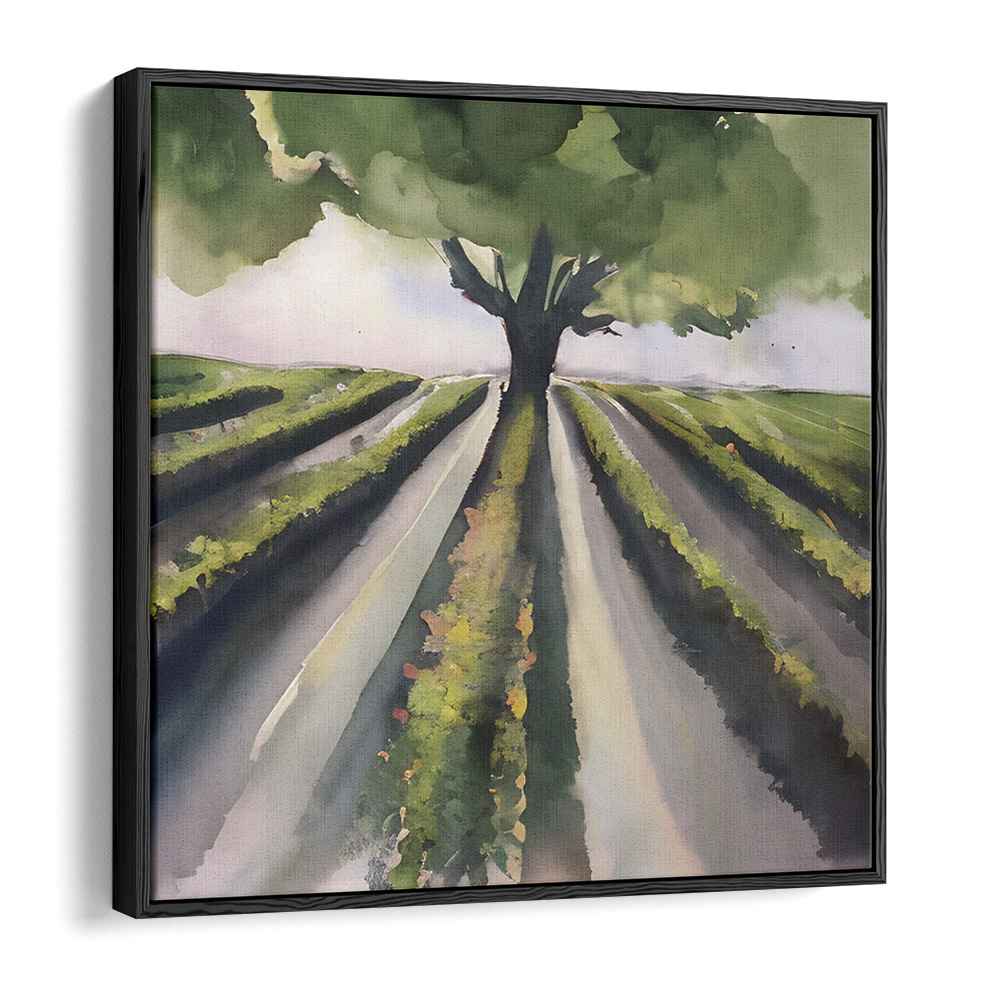 Eternal Verdance: Serene Landscape Watercolor Art Print — Kanvah