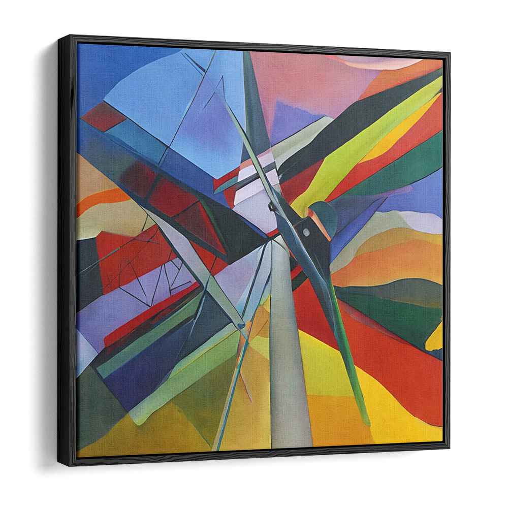 Fragmented Geometry Symphony: Abstract Cubist Canvas Art Print — Kanvah