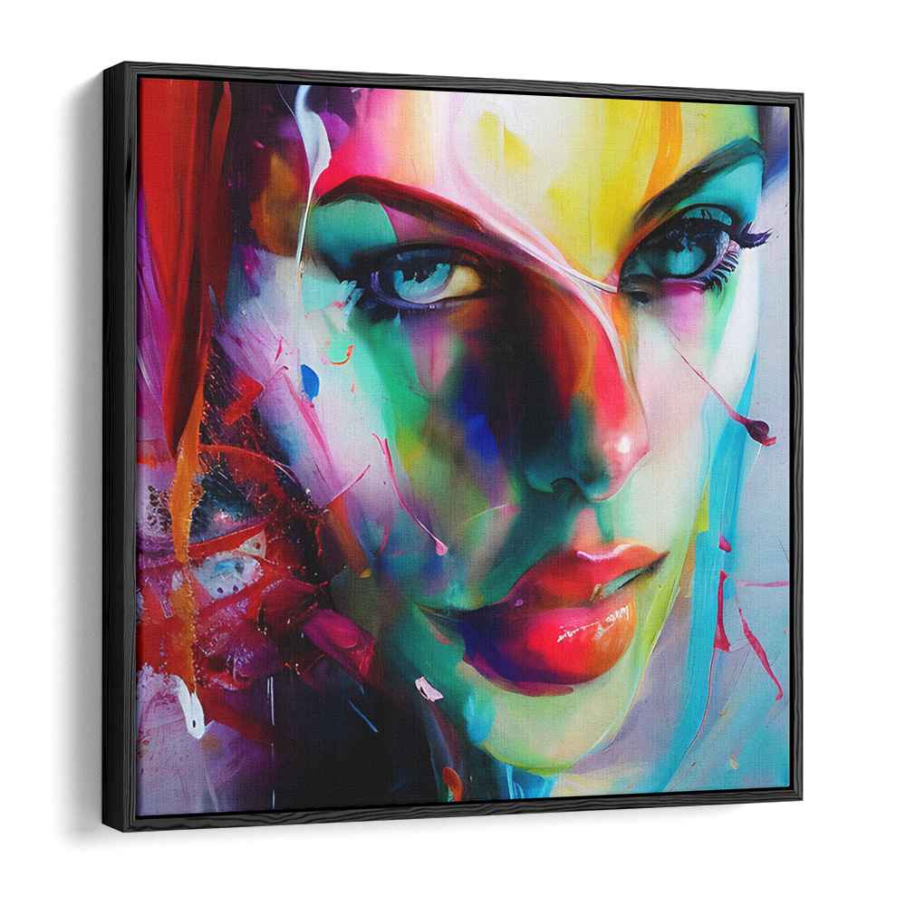 Chromatic Dreams Unveiled: Vibrant Abstract Realism Portrait Canvas Art ...