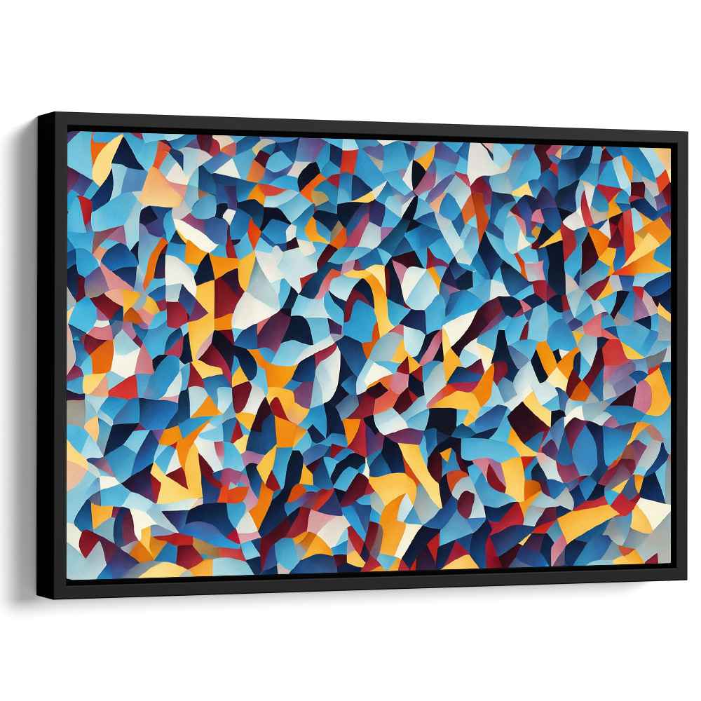 Fragmented Geometry Dance: Dynamic Cubist-Inspired Abstract Canvas Art ...