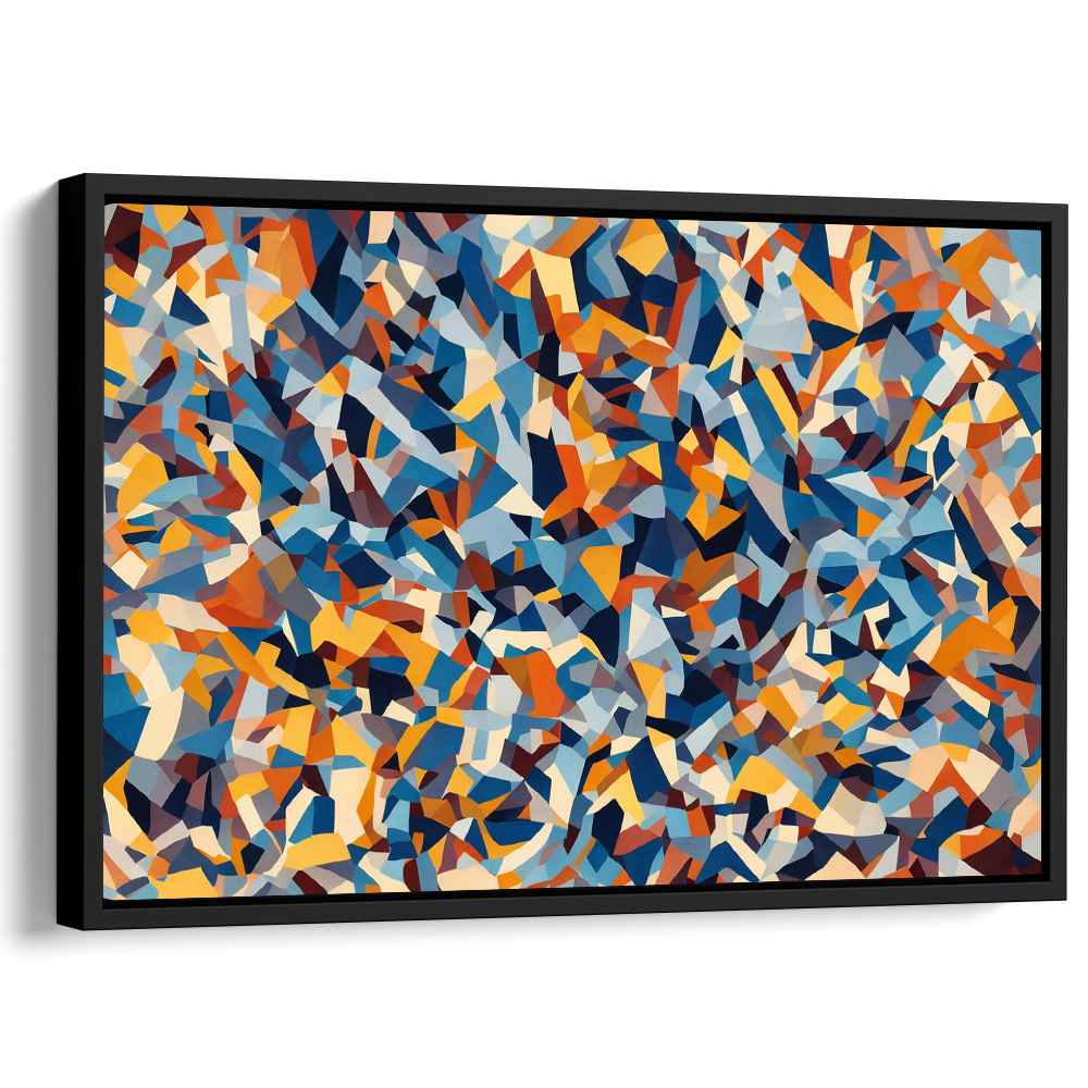 Fragmented Rainbow Symphony: Abstract Cubist Multicolor Canvas Art ...