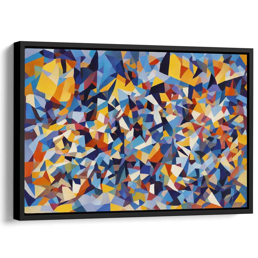 Spectral Geometry Bursting Colors: Vibrant Cubist Abstract Canvas Art ...