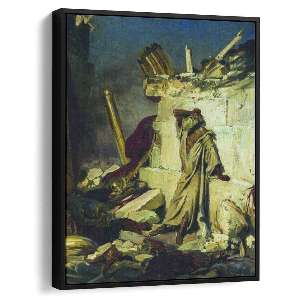 Cry of prophet Jeremiah on the Ruins of Jerusalem (on a Bible subject ...